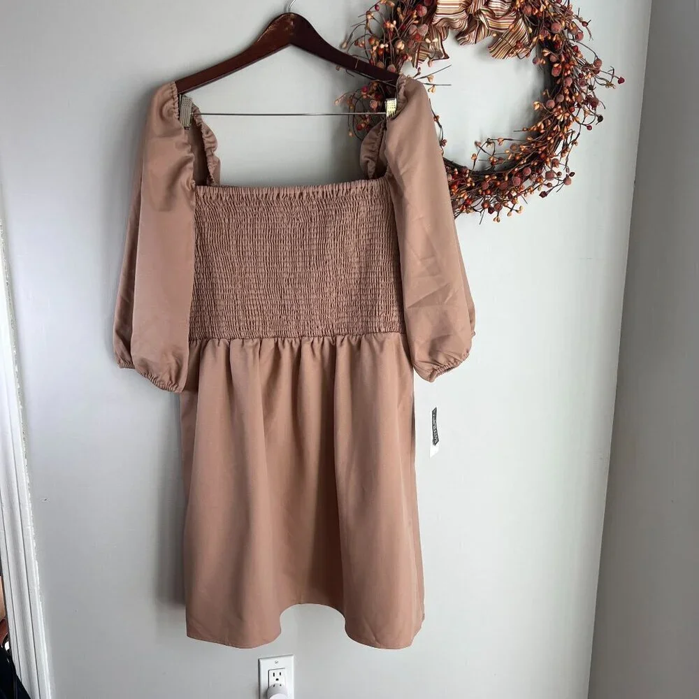 Bar III | Dresses | Bar Iii Womens Smocked Offtheshoulder Mini Puff ...